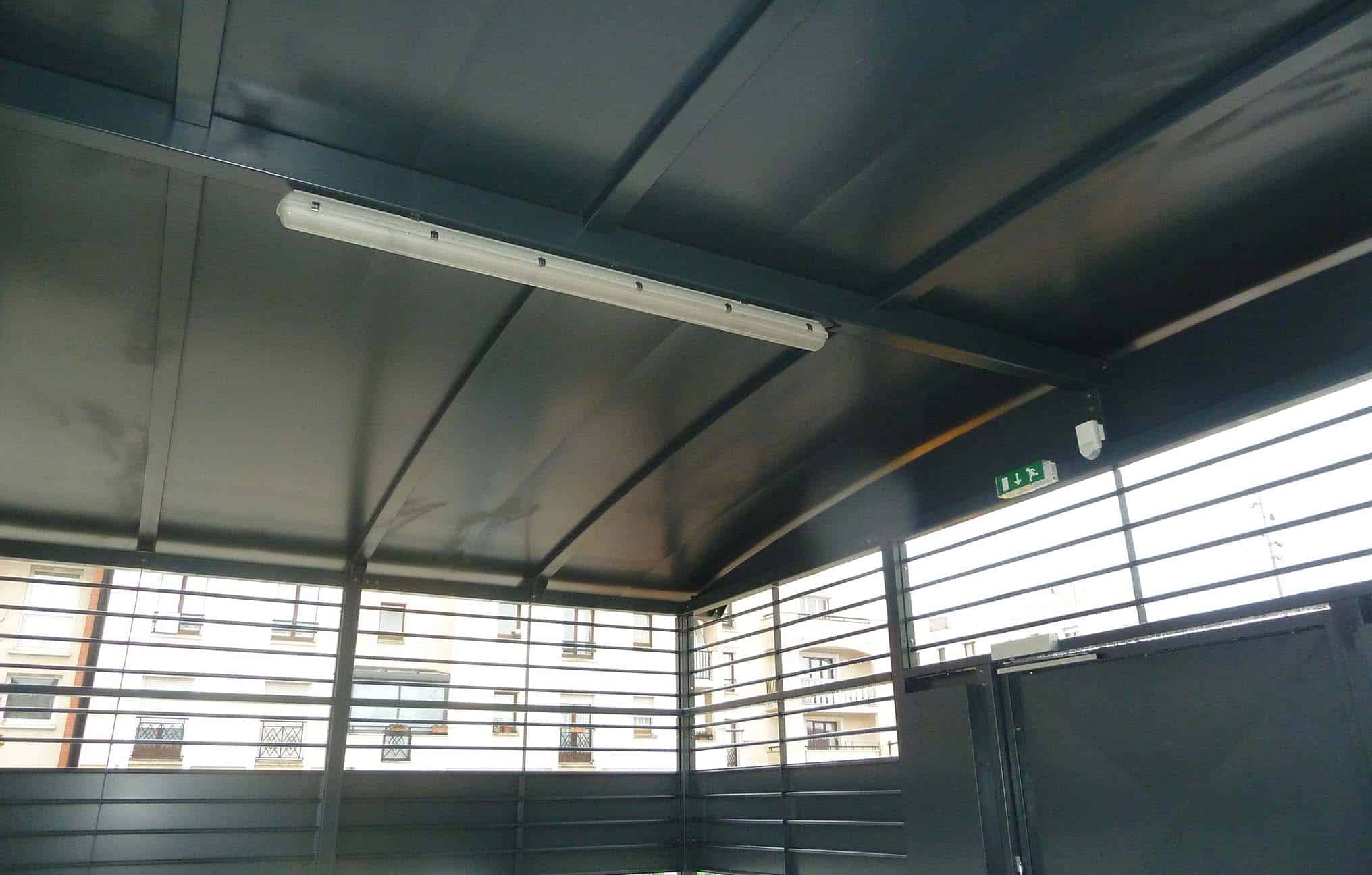 Lighting for container shelter / garbage can room