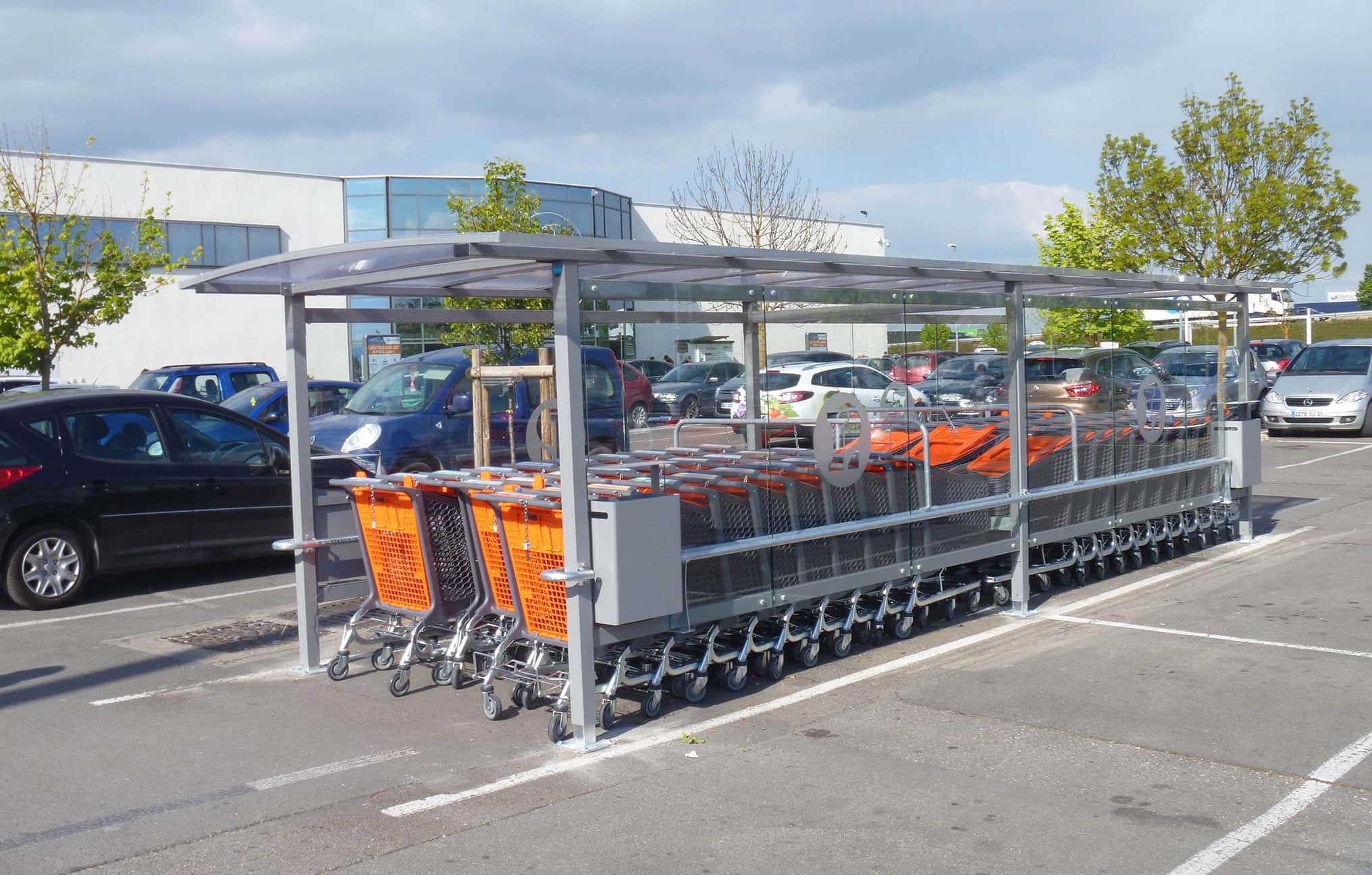 Shelter for supermarket caddies - Modular - Model GT 80