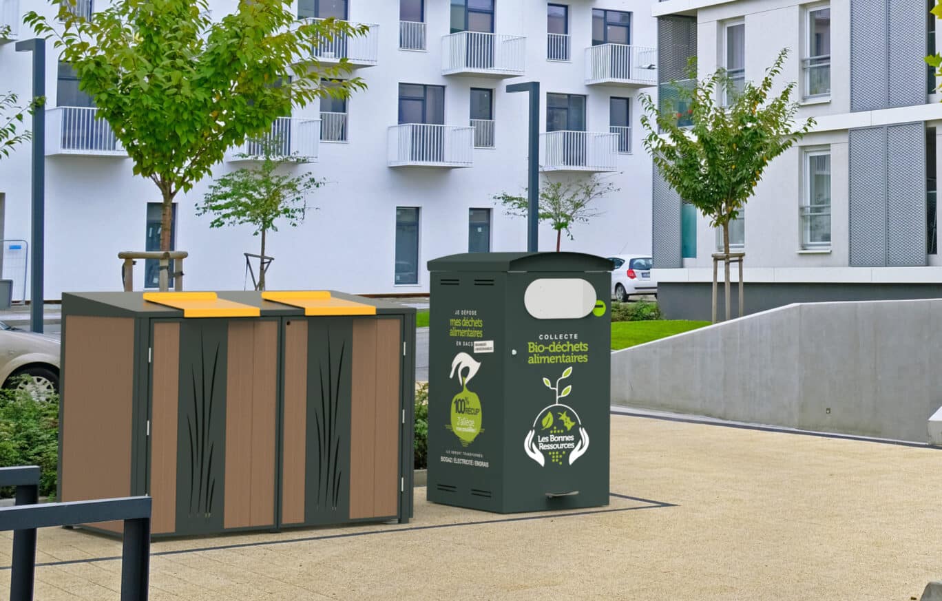 Abri bacs biodéchets - Collecte pour une petite agglomération | Abri Plus